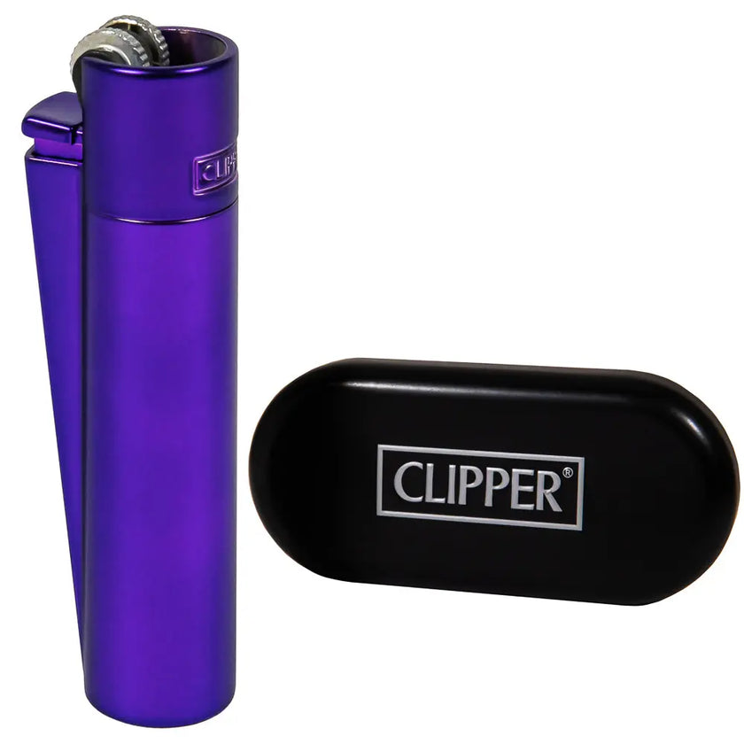 Clipper Metal Matt Purple Rain Lighter – bongstar